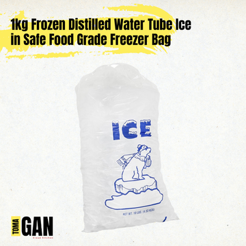 1kg Frozen Distilled Water Tube Ice in Safe Food Grade Freezer Bag ...
