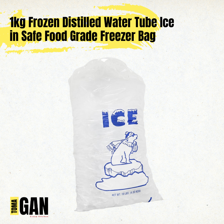 1kg Frozen Distilled Water Tube Ice in Safe Food Grade Freezer Bag ...